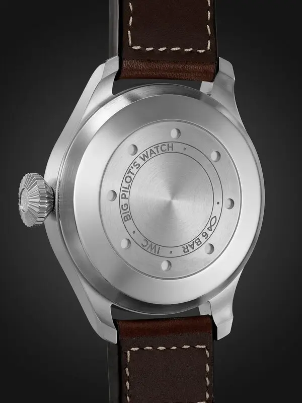 IWC SCHAFFHAUSEN Big Pilot's Automatic 46.2mm Stainless Steel And Leather Watch - Green