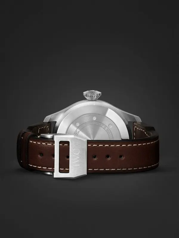 IWC SCHAFFHAUSEN Big Pilot's Automatic 46.2mm Stainless Steel And Leather Watch - Green