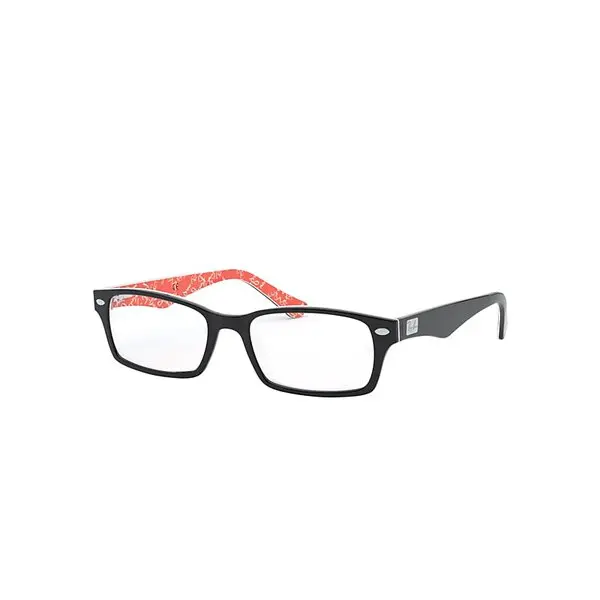 Ray-ban Rectangle Eyeglasses - Black On Red