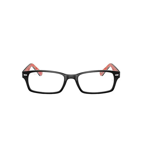 Ray-ban Rectangle Eyeglasses - Black On Red