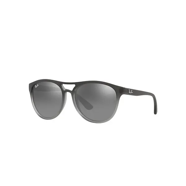 Ray-ban Oval Sunglasses - Rubber Grey On Clear Grey