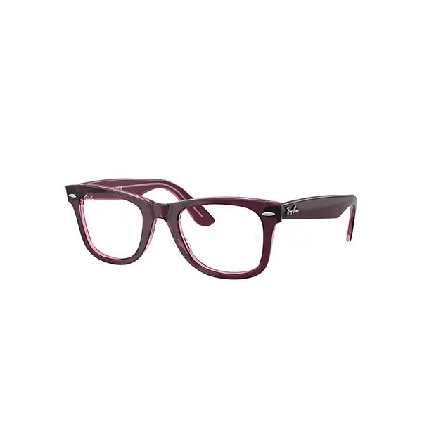 Ray-ban Wayfarer Ease Optics Eyeglasses Frame - Violet On Transparent Pink