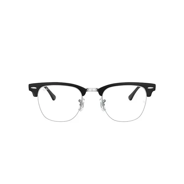 Ray-ban Clubmaster Metal Optics Eyeglasses Frame Clear Lenses - Black