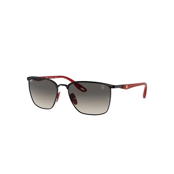 Ray-ban Scuderia Ferrari Collection Sunglasses Silver Tone Frame Polarized+ Lenses - Red