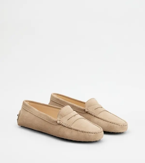 TOD'S Gommino Loafers In Suede - Beige