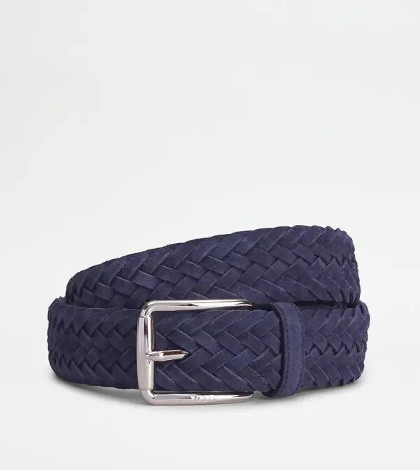 TOD'S Woven Suede Belt - Blue