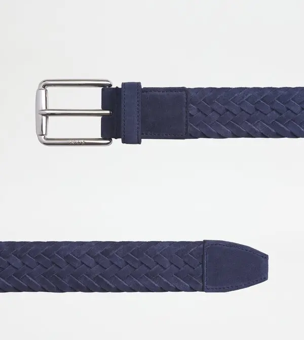 TOD'S Woven Suede Belt - Blue