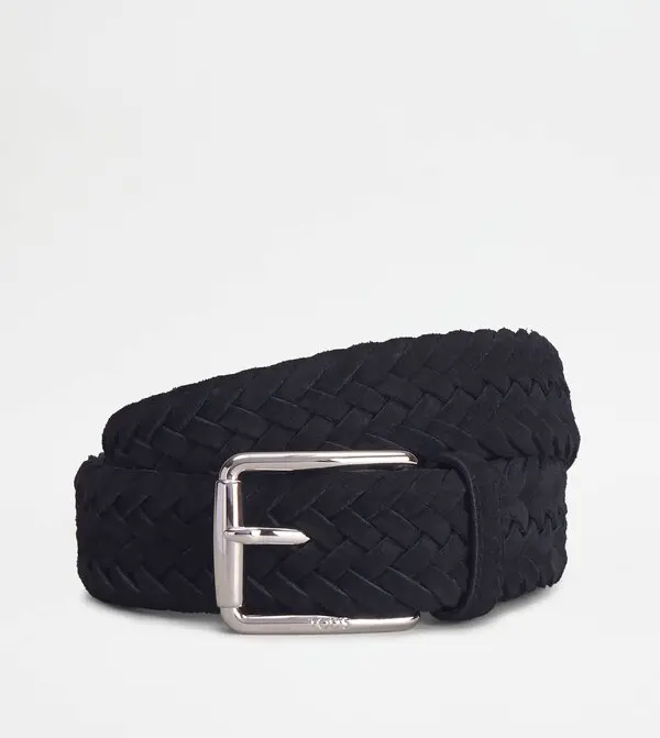 TOD'S Woven Suede Belt - Black