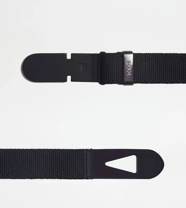 TOD'S Canvas And Leather Belt - Black