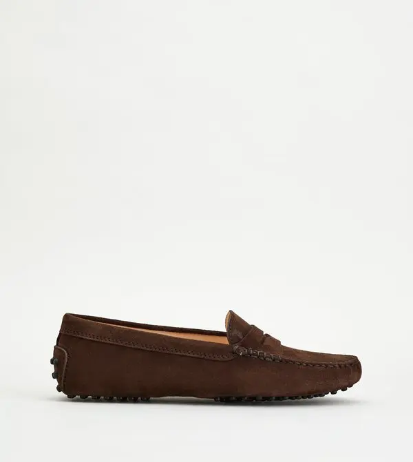TOD'S Gommino Loafers In Suede - Brown