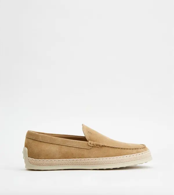 TOD'S Suede Slip-ons - Beige