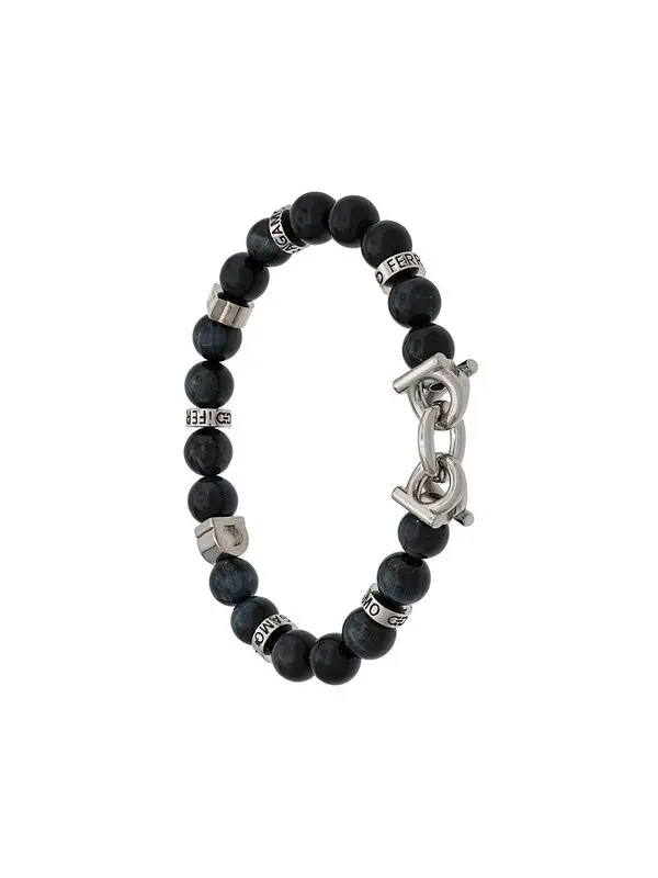 FERRAGAMO Semi-precious Stone And Gancini Bracelet - Blue