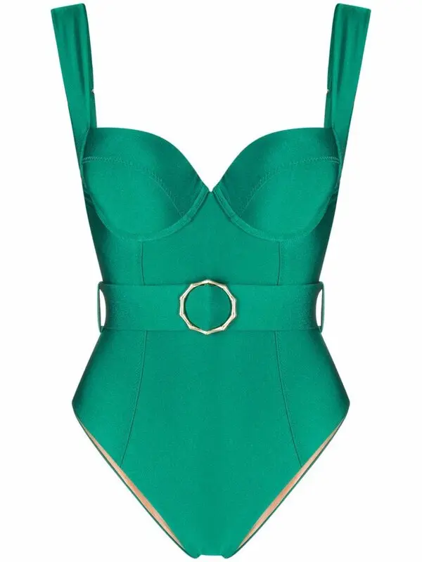 NOIRE SWIMWEAR Belted One-piece Swimsuit - Green