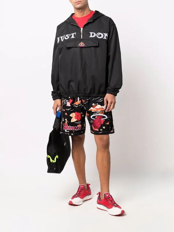 JUST DON Logo-print Hooded Windbreaker
