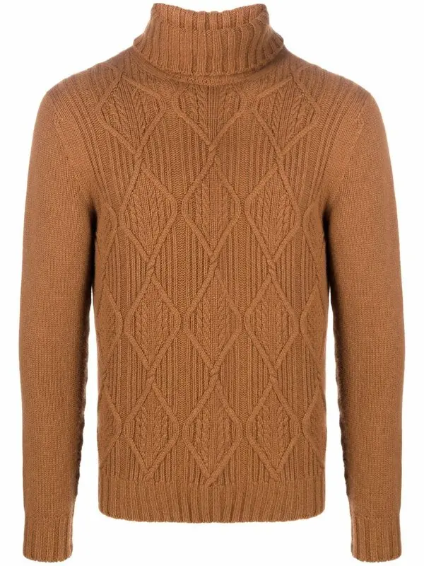 DRUMOHR Chunky Turtleneck Cashmere Jumper - Brown