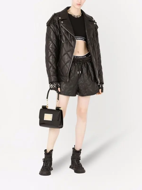 Dolce & Gabbana Quilted Leather Track Shorts