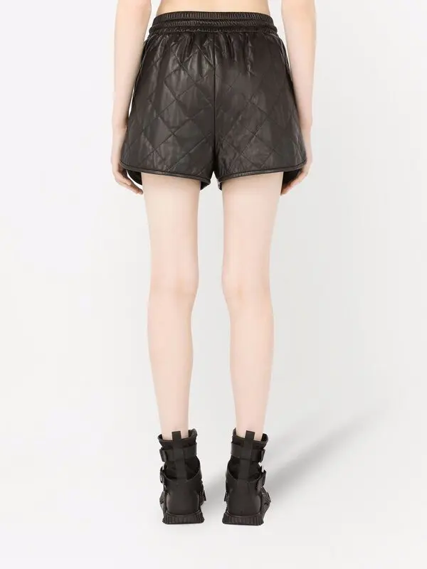 Dolce & Gabbana Quilted Leather Track Shorts