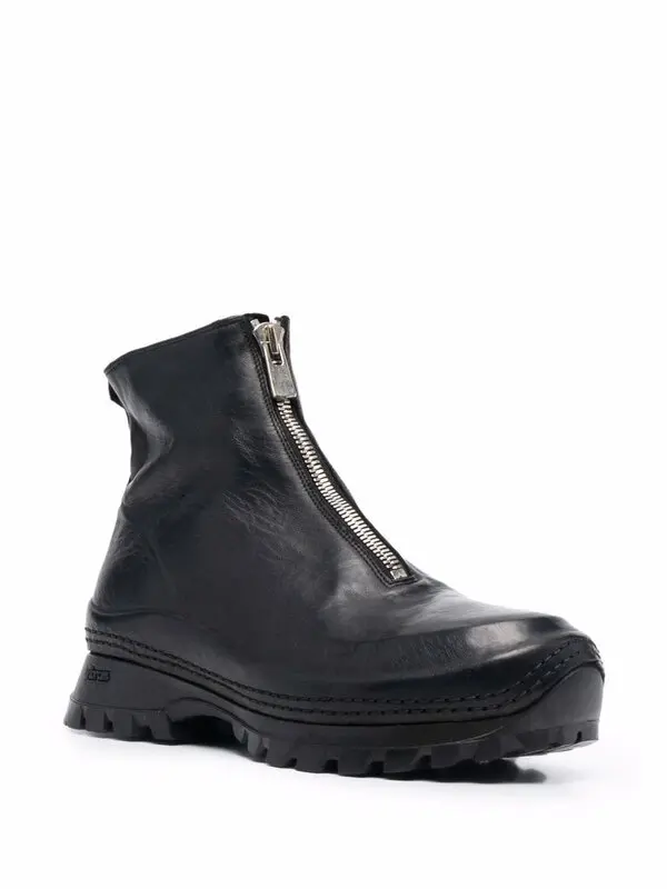 Guidi Zipped Leather Ankle Boots