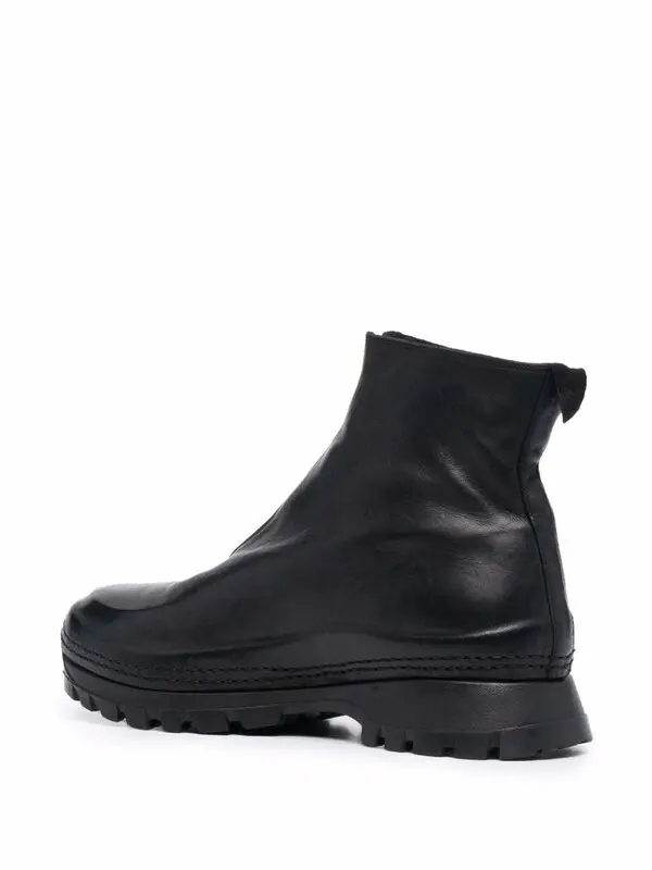Guidi Zipped Leather Ankle Boots