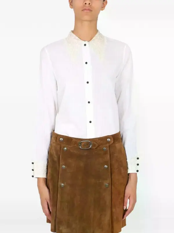 Saint Laurent Lace-trim Striped Shirt
