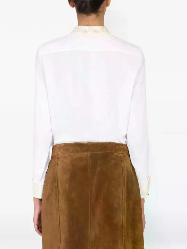 Saint Laurent Lace-trim Striped Shirt
