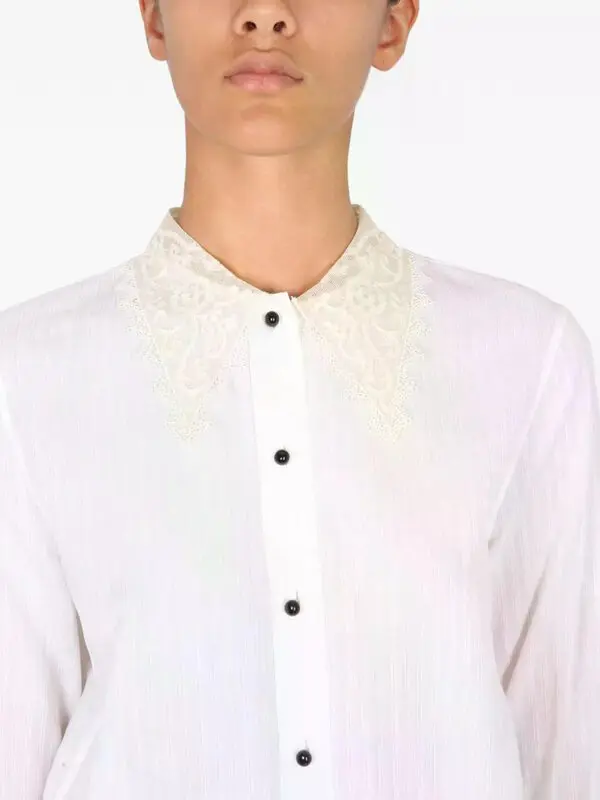 Saint Laurent Lace-trim Striped Shirt