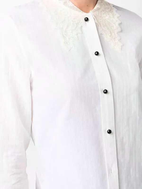Saint Laurent Lace-trim Striped Shirt