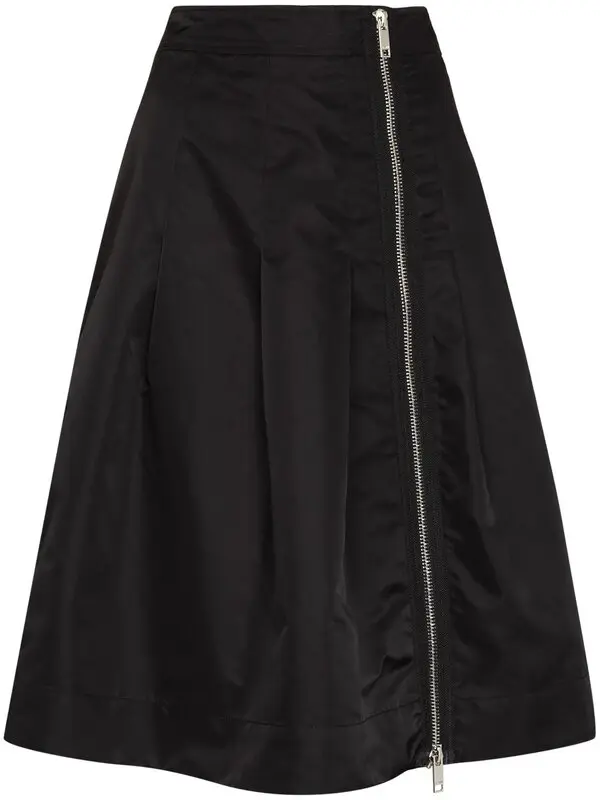 GANNI High-waist Zip-up A-line Skirt