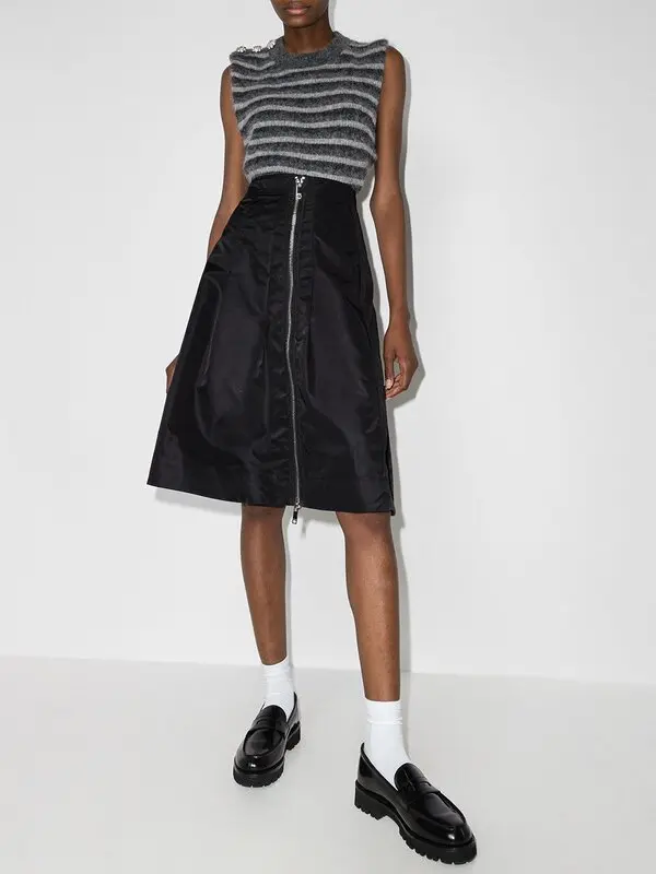 GANNI High-waist Zip-up A-line Skirt