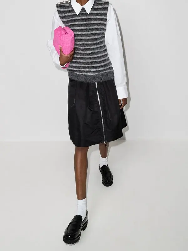 GANNI High-waist Zip-up A-line Skirt