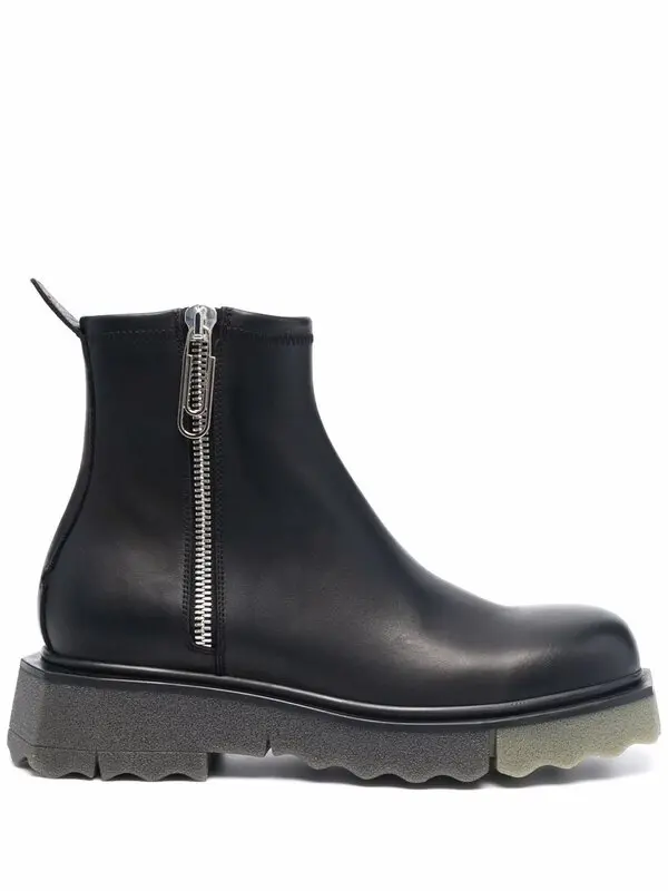 Off-White Zip-fastening Sponge Ankle Boots - Black