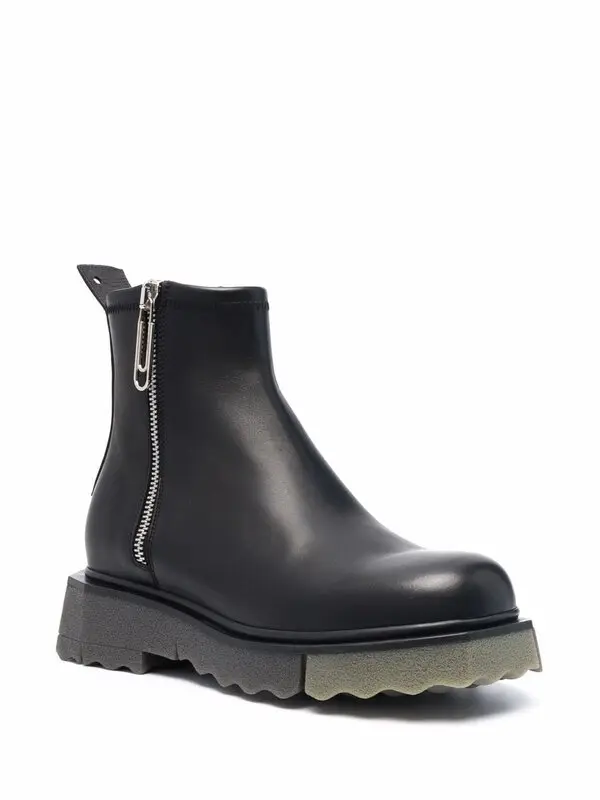 Off-White Zip-fastening Sponge Ankle Boots - Black