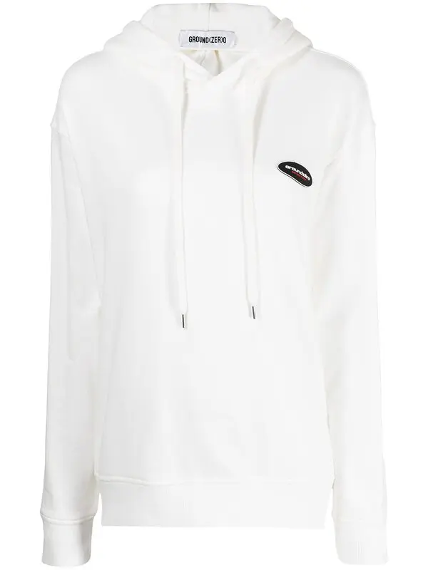 GROUND ZERO Logo-patch Cotton Hoodie