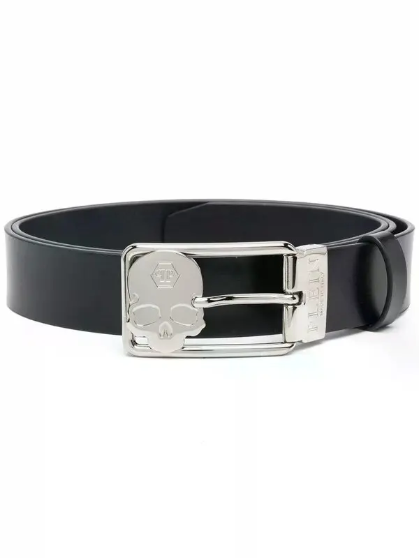 Philipp Plein Buckle-fastening Leather Belt - Black