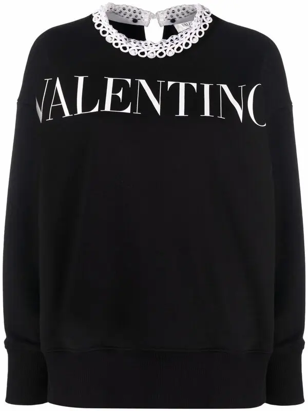 Valentino Garavani Logo-print Long-sleeve Sweatshirt - Black