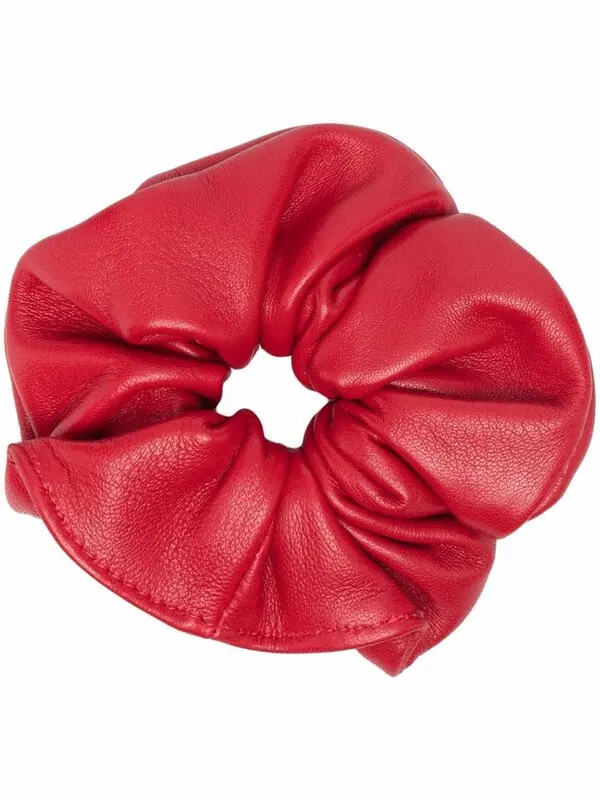 MANOKHI Leather Scrunchie - Red