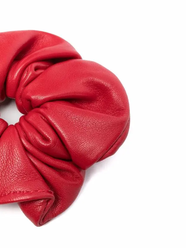MANOKHI Leather Scrunchie - Red