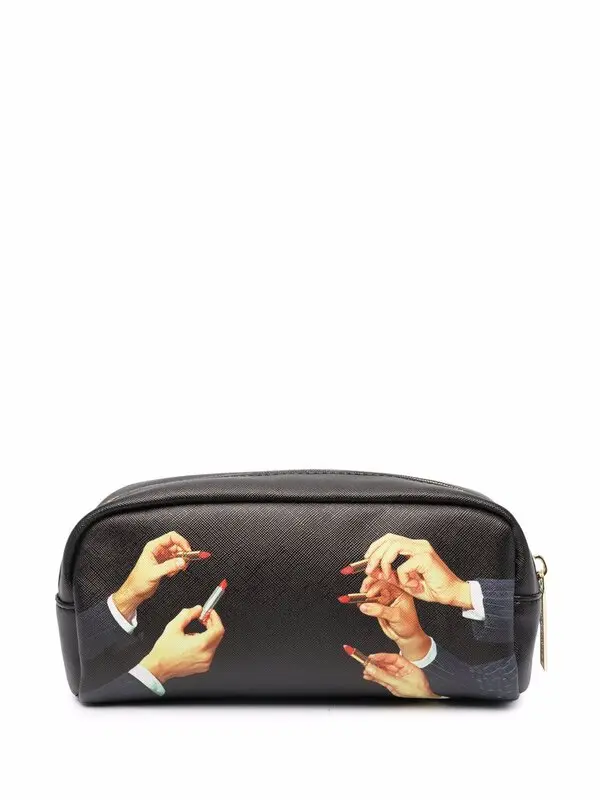 SELETTI Lipstick Print Pouch