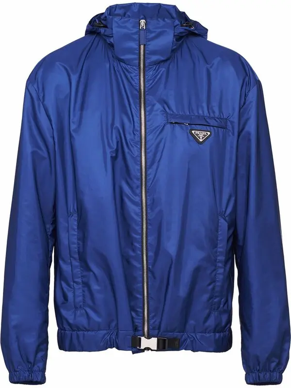 Prada Re-Nylon Hooded Jacket - Blue | Editorialist