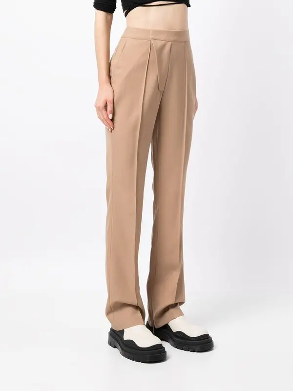 AMBUSH High-waisted Flared Trousers - Brown