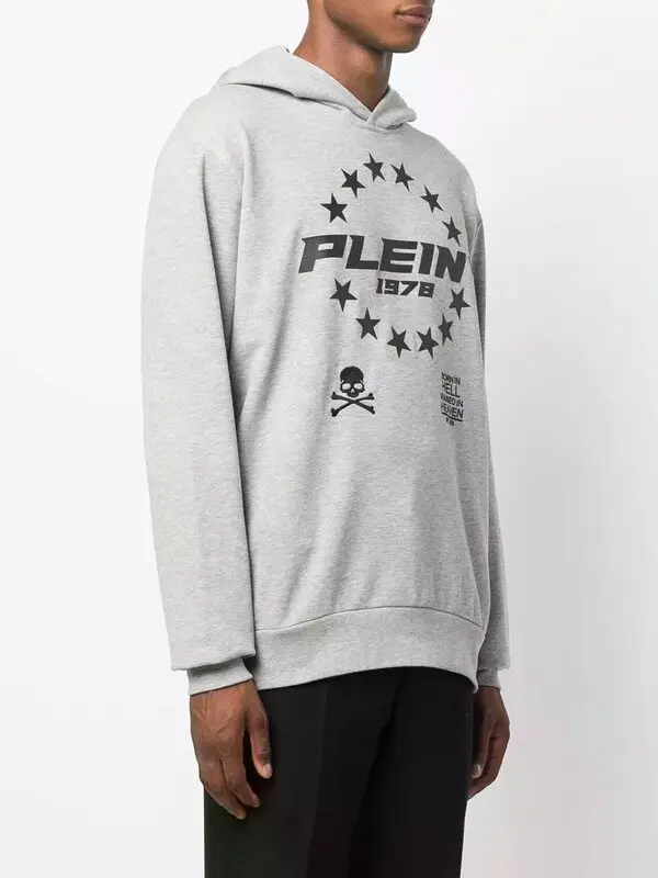 Philipp Plein Logo-print Pullover Hoodie - Grey
