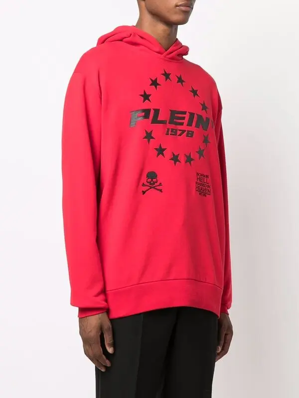 Philipp Plein Logo-print Pullover Hoodie - Red