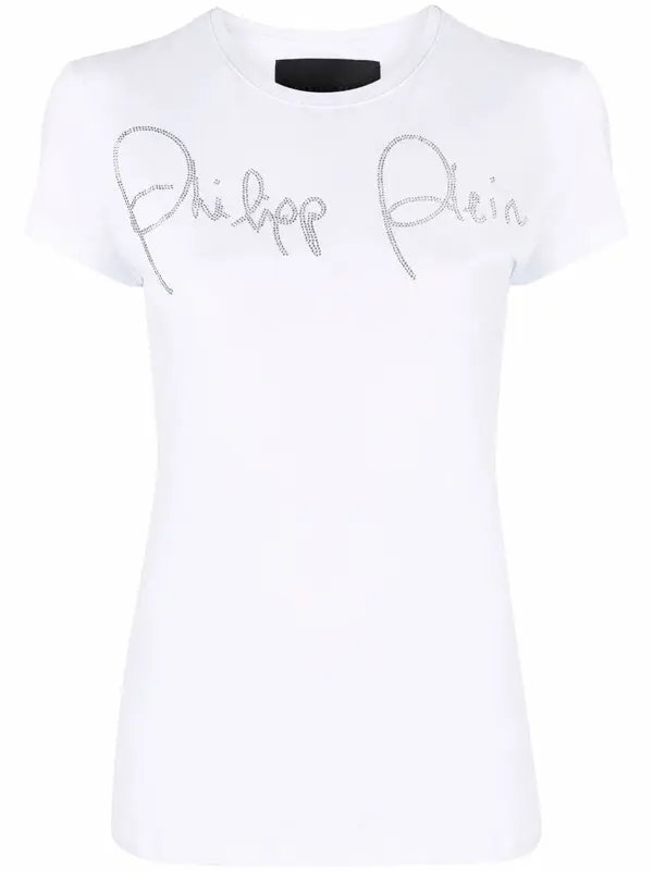 Philipp Plein Rhinestone Embellished Logo T-shirt