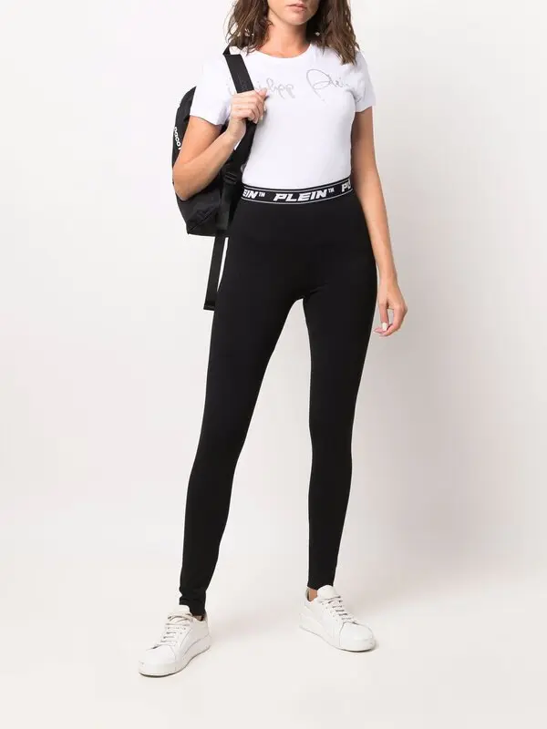 Philipp Plein Rhinestone Embellished Logo T-shirt