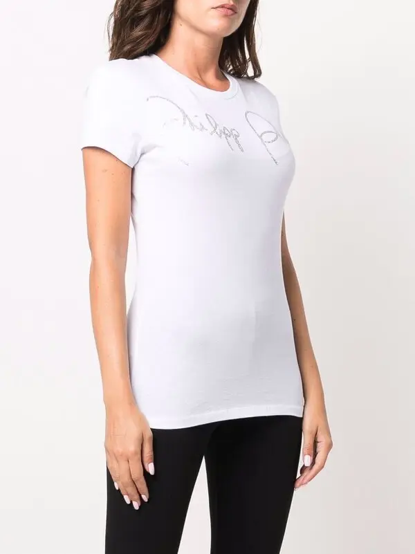 Philipp Plein Rhinestone Embellished Logo T-shirt