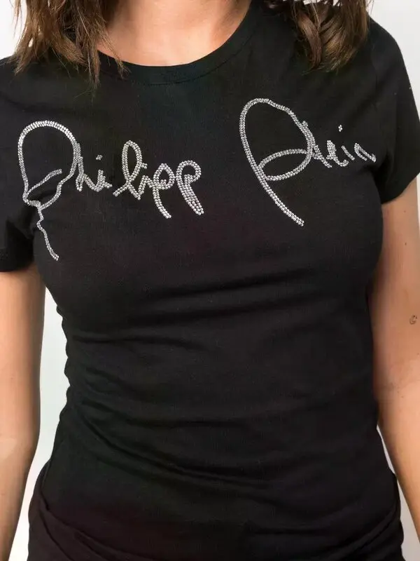 Philipp Plein Crystal-embellished Short-sleeved T-shirt - Black