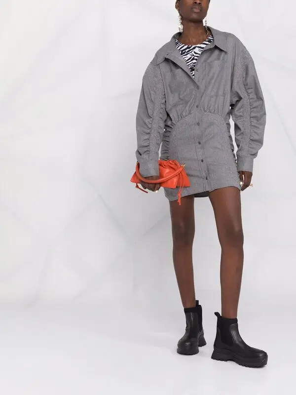 Stella McCartney Ruched Wool Shirt Dress