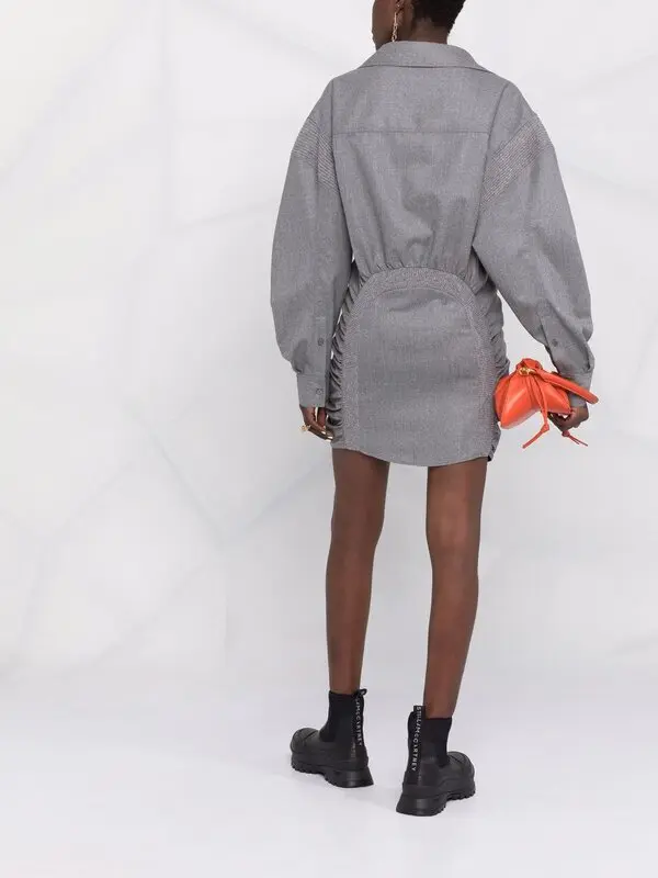 Stella McCartney Ruched Wool Shirt Dress