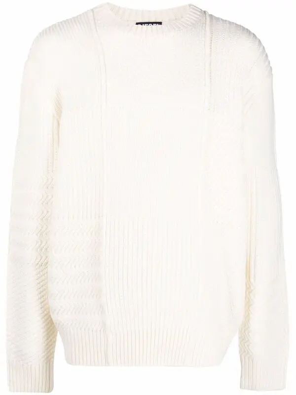 DIESEL® Textured-knit Wool Jumper - White