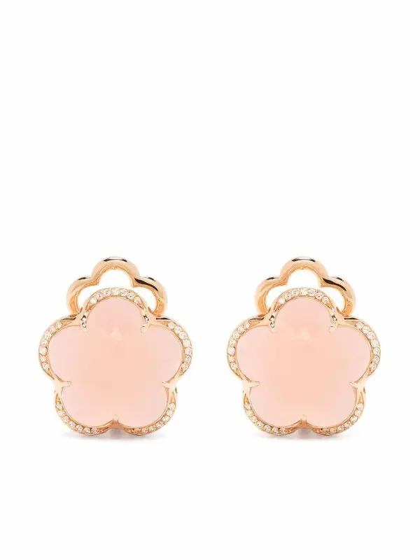 Pasquale Bruni 18kt Rose Gold Bon Ton Rose Quartz And Diamond Earrings - Pink